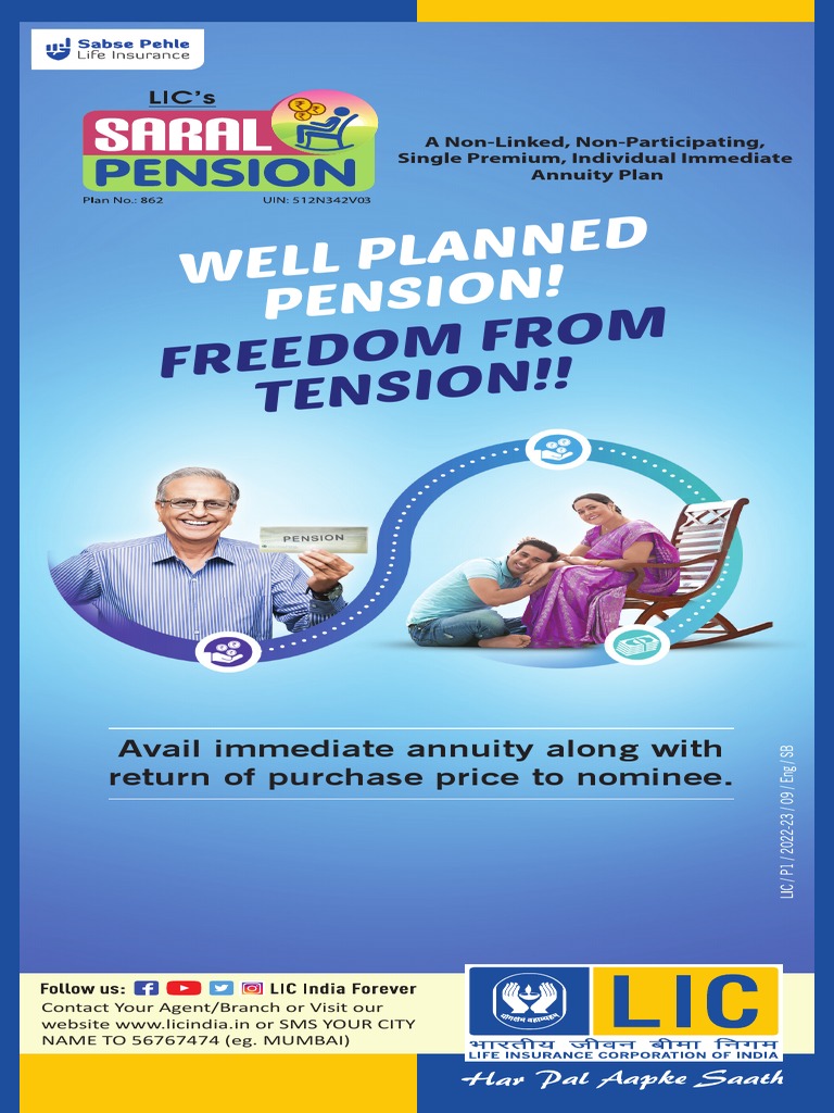 LIC Saral Pension Plan Overview | PDF | Annuity (European) | Brain Tumor