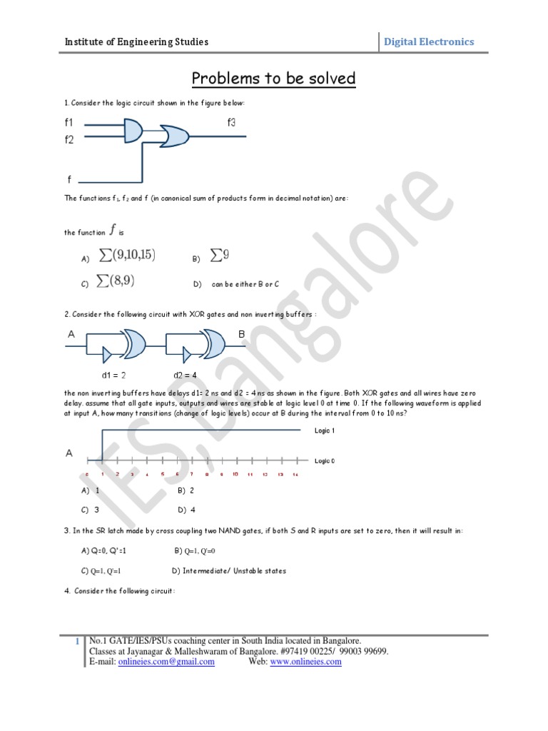 Digital Electronics Problems Solved | PDF | Digital Electronics ...