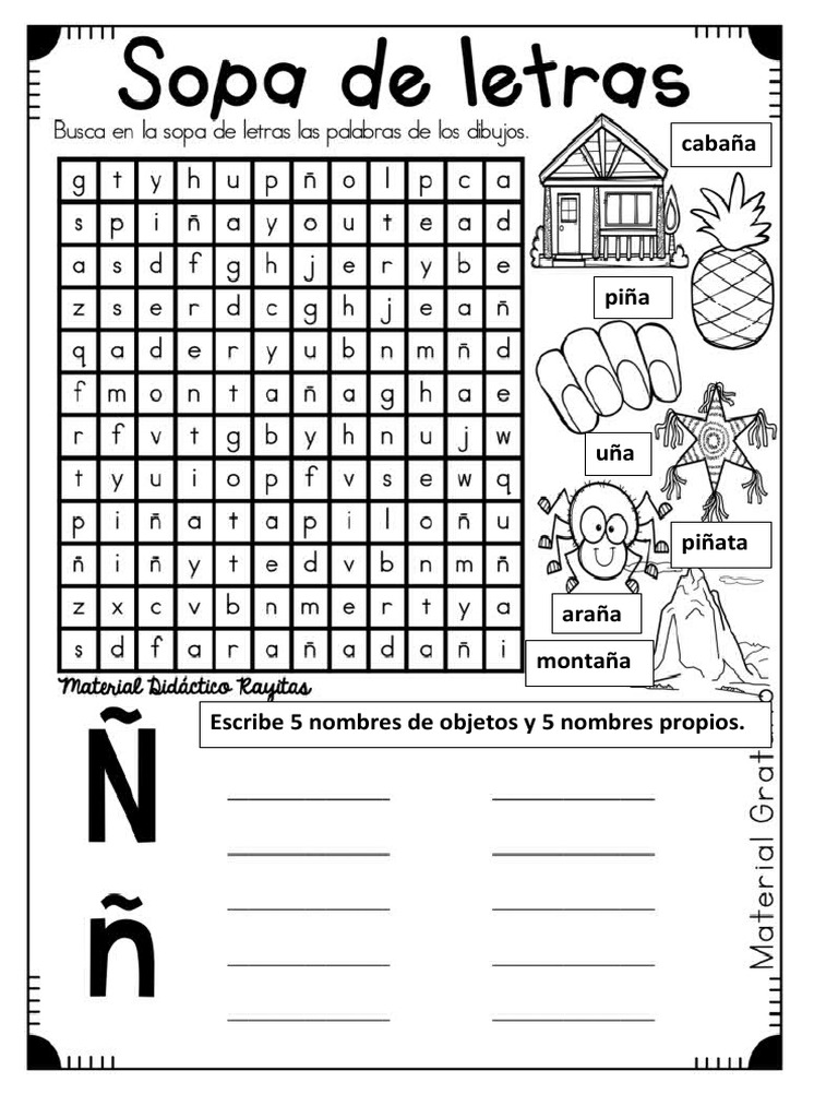 Actividad Con La Letra Ñ | PDF