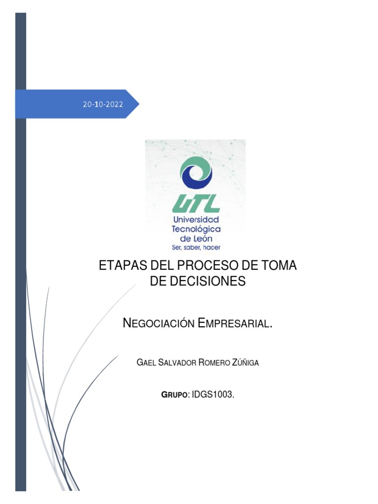 Etapas de Decisión Empresarial | PDF | Toma de decisiones | Cognición