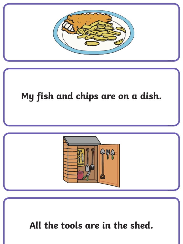 Phase 3 Sentences and Pictures Matching Cards English | PDF