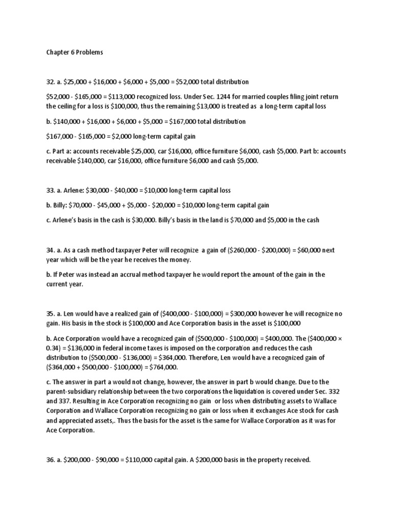 Tax Homework Chapter 6 | Download Free PDF | Capital Gain | Securities ...