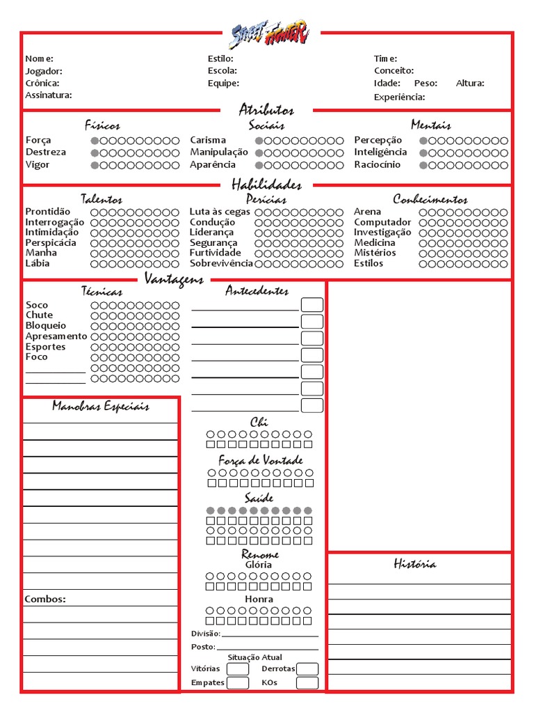 Perfil de personagem de RPG detalhado | PDF