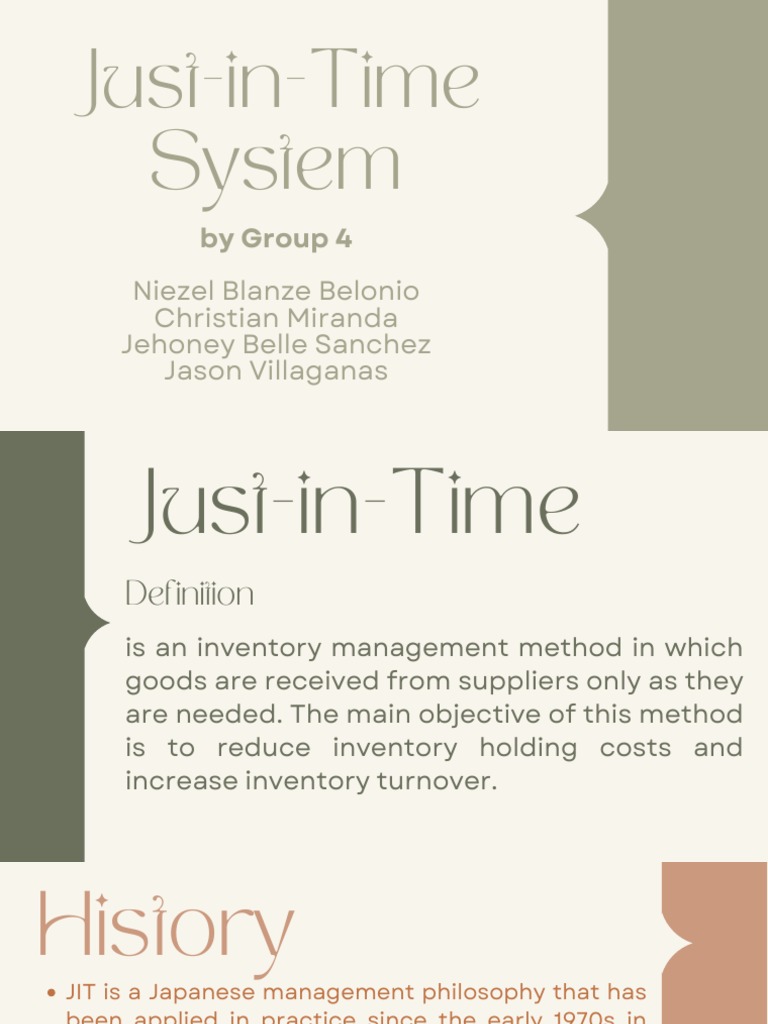 Just in Time System | PDF | Lean Manufacturing | Inventory