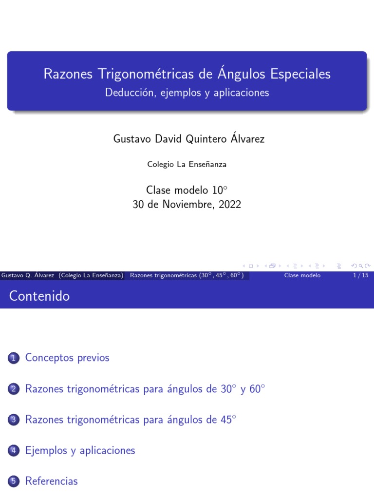 Clase Modelo La Ense Anza | PDF | Funciones trigonométricas | Triángulo