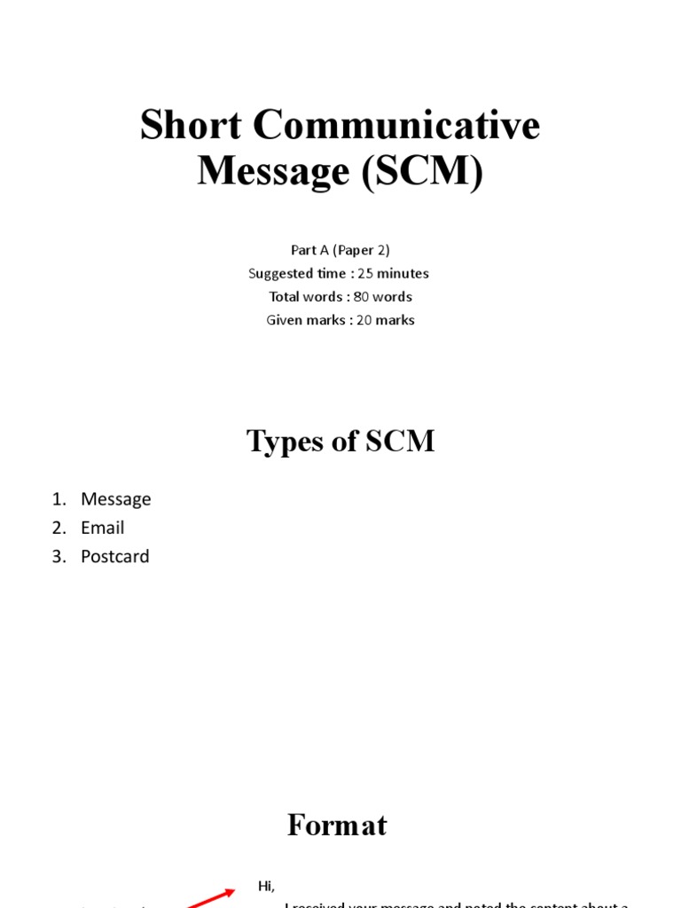 Short Communicative Message (SCM) | PDF | Cognition
