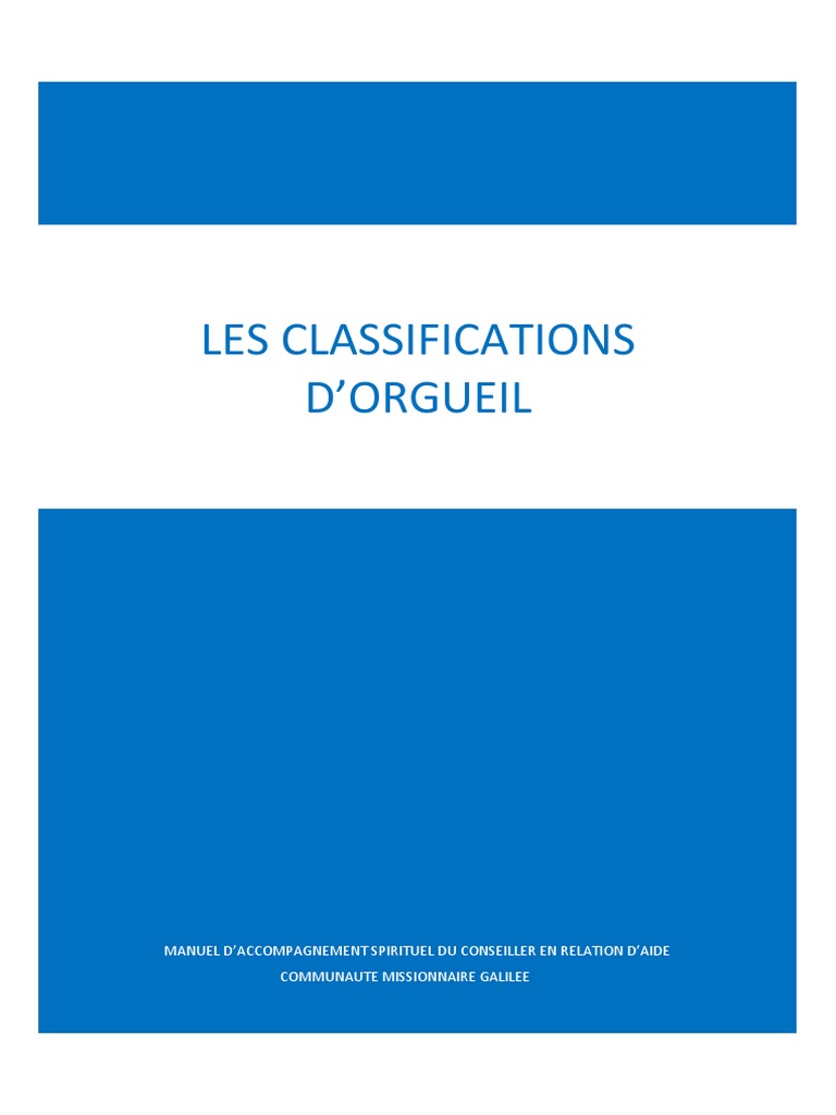 Les Classifications de L'orgueil | PDF | Dieu | Paul l'apôtre