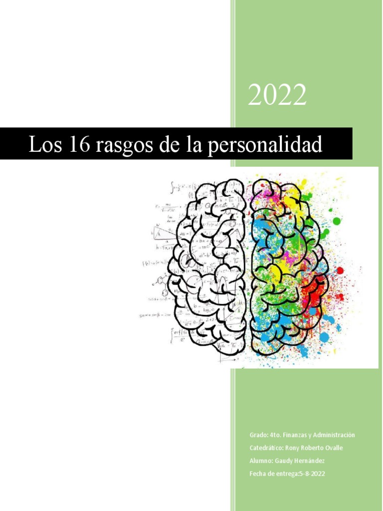 16 Rasgos de La Personalidad | PDF | Pensamiento | Sensación
