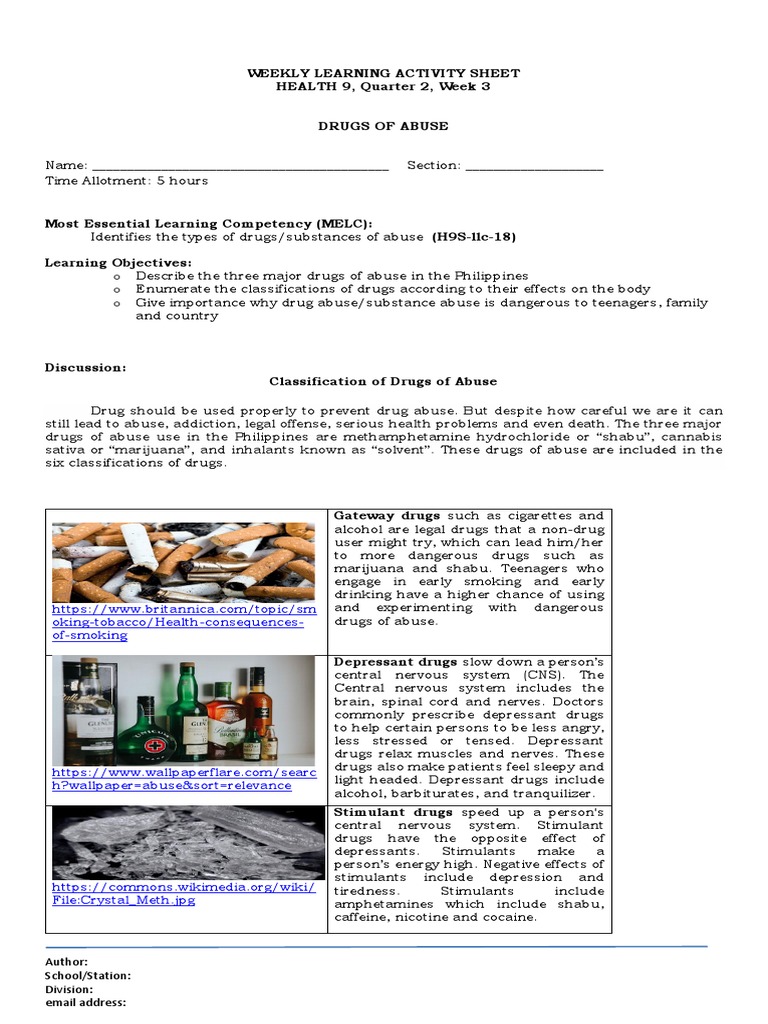 Health 9 Q2 WK3 | PDF | Substance Abuse | Cannabis (Drug)
