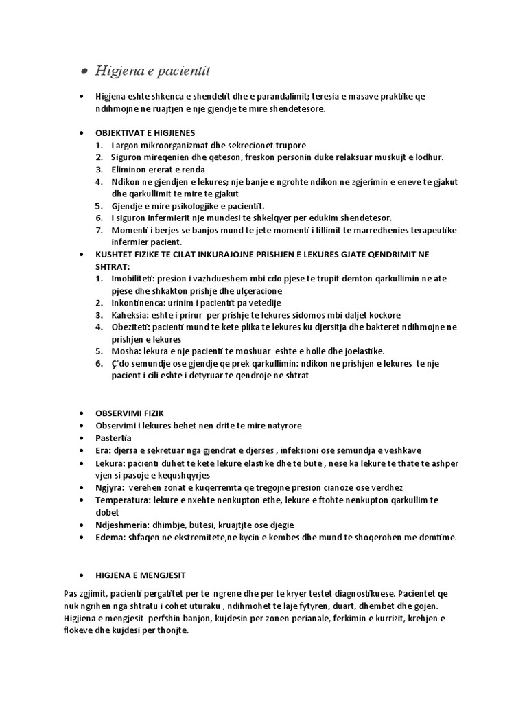 Infermieristika Speciale, Shenimet. | PDF