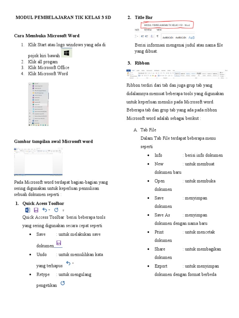 Modul Pembelajaran Tik Kelas 3 SD New | PDF