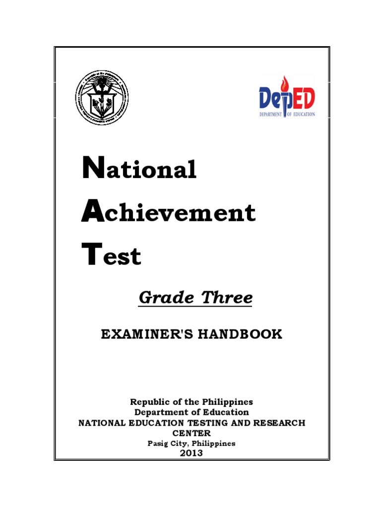 NAT Examiners Handbook Grade 3 2013 | PDF | Test (Assessment)