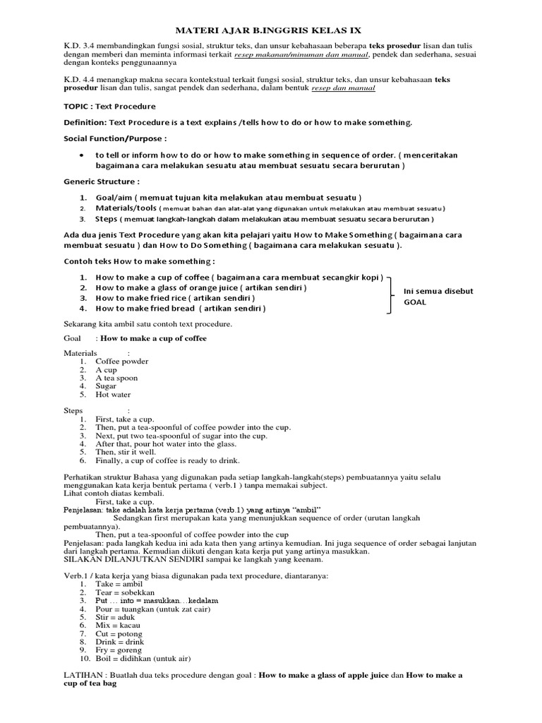 Panduan Teks Prosedur Kelas IX | PDF | Karier & Perkembangan | Pengembangan Diri