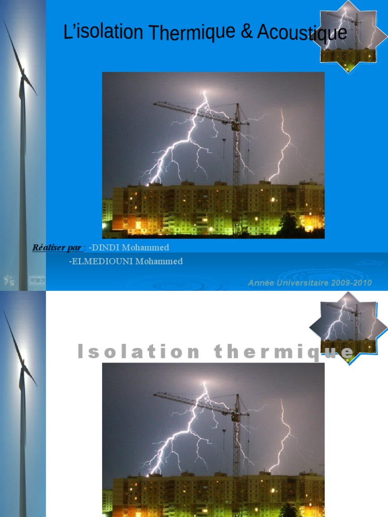 Isolation-Acoustique& - Thermique | PDF | Isolation thermique du bâtiment | Isolation thermique