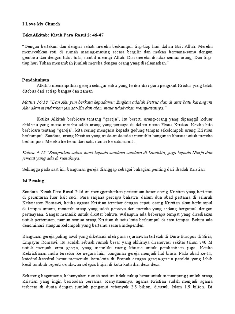 I Love My Church Pdf