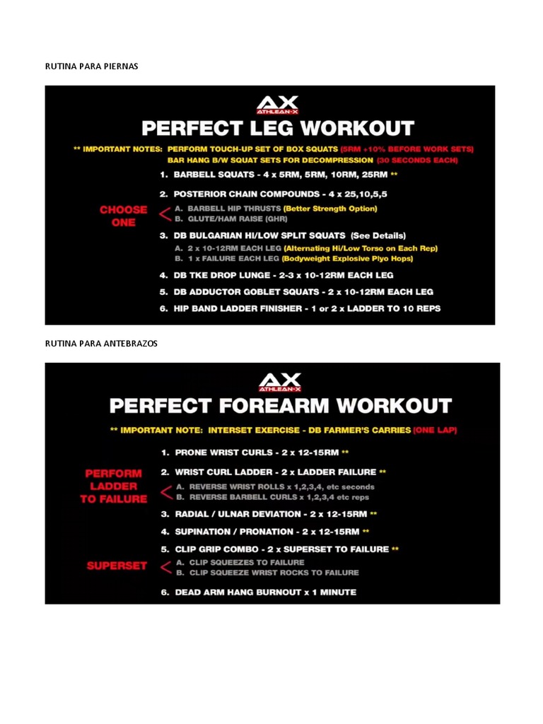 Rutinas de Entrenamiento Athlean X | PDF