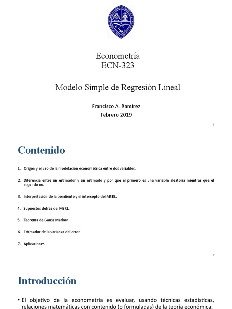 Modelo de Regresion Lineal I | PDF | Econometría | Análisis de regresión