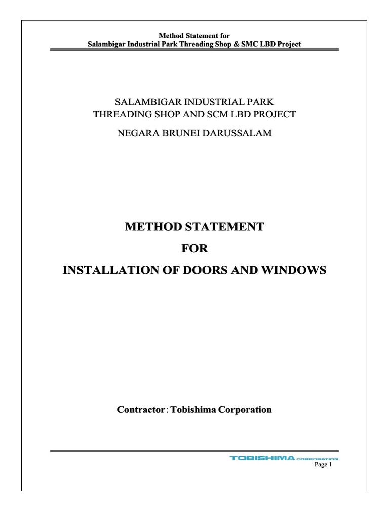 17 Method Statement Doors and Windows | PDF | Door | Window