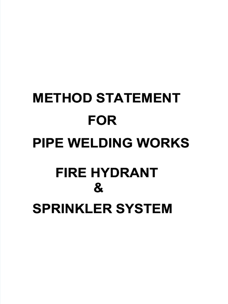 Method Work Statement Pipe Welding Works | PDF | Pipe (Fluid Conveyance ...