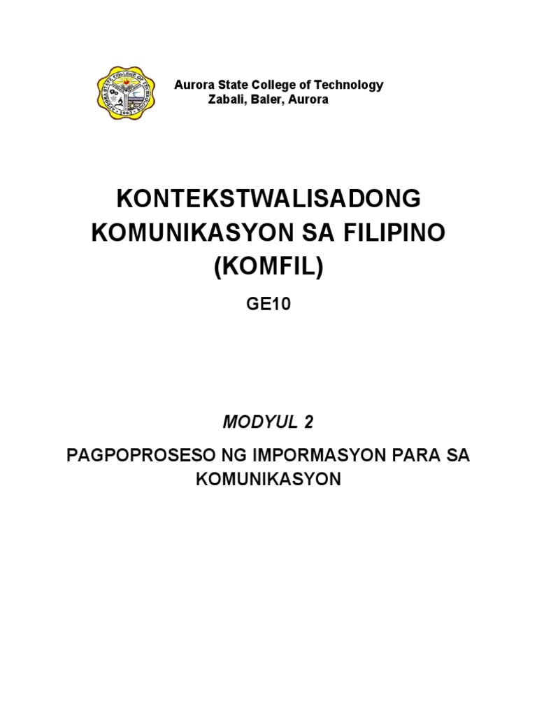 Modyul 2 | PDF
