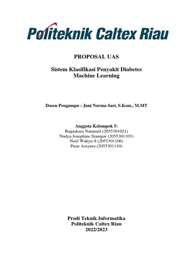 PROPOSAL UAS KEL5 - Implementasi Machine Learning | PDF