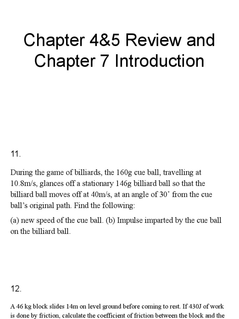 Chapter 4&5 Review and Chapter 7 Introduction | PDF | Collision | Momentum Chapter 4&5 Review and Chapter 7 Introduction | PDF | Collision | Momentum