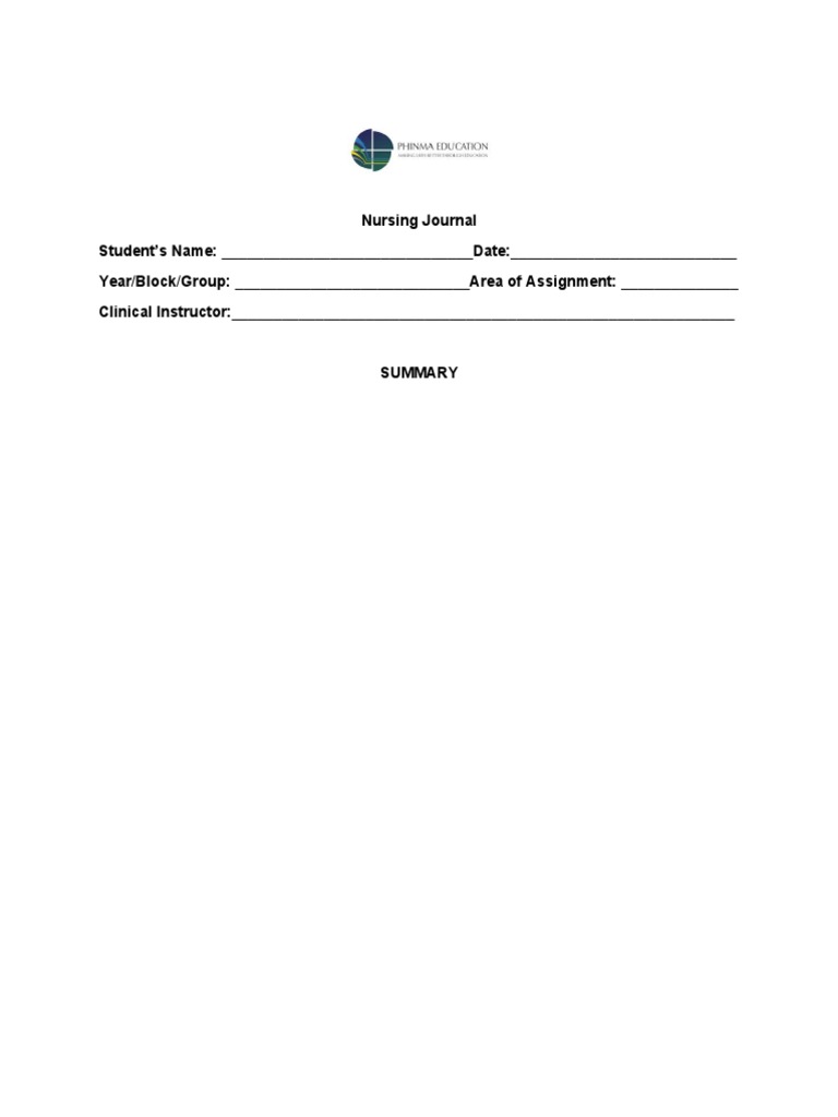 Nursing Journal Template 2223 | PDF