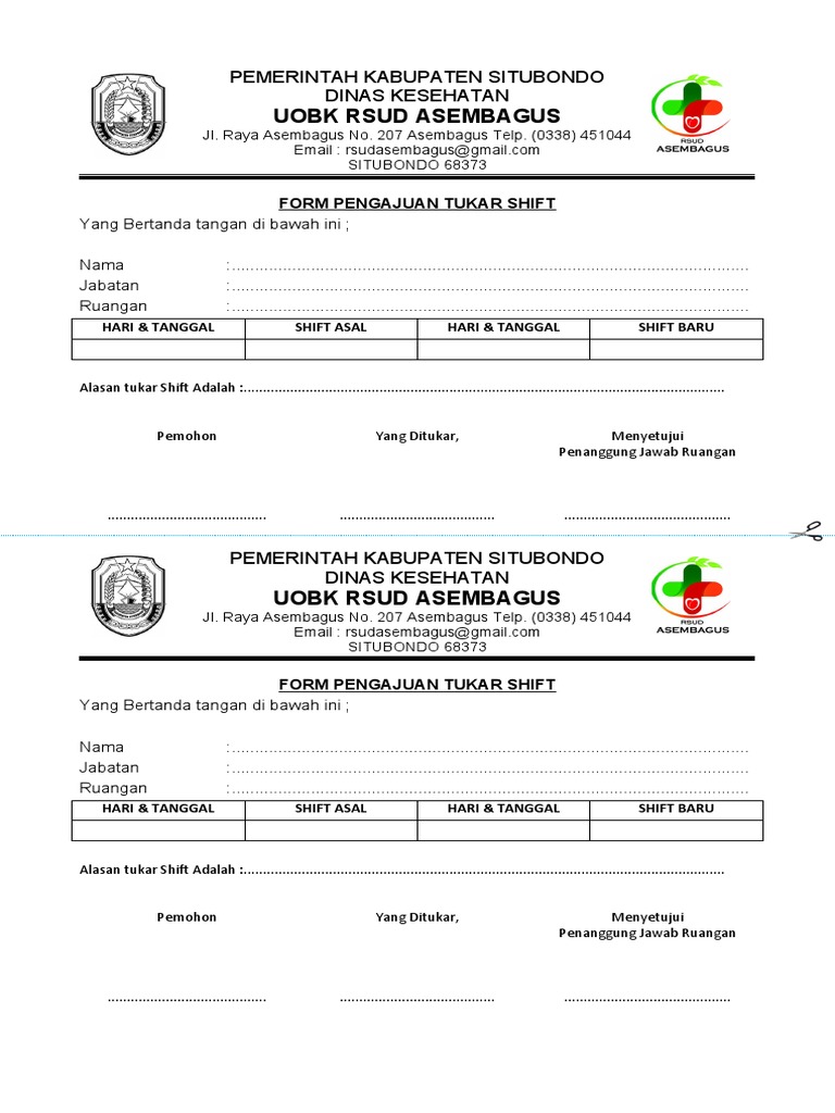 Form Tukar Dinas | PDF