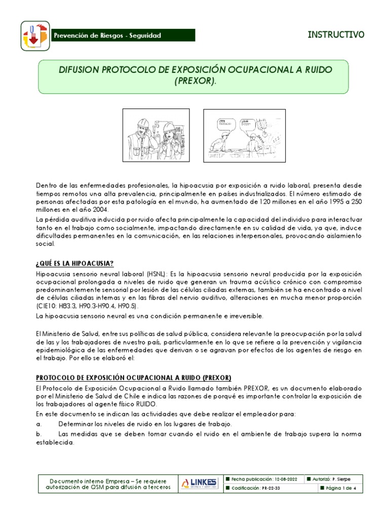 Prevención de Hipoacusia Laboral: Protocolo PREXOR | PDF | Sistema ...