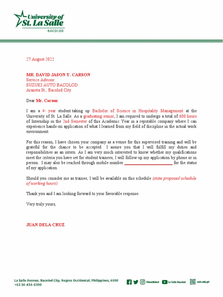 Application Letter Cba (1) | PDF
