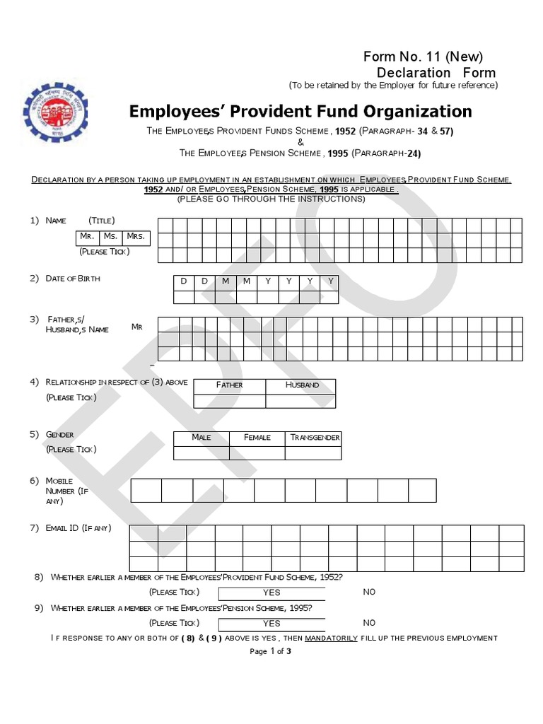 PF Form - 11 | PDF