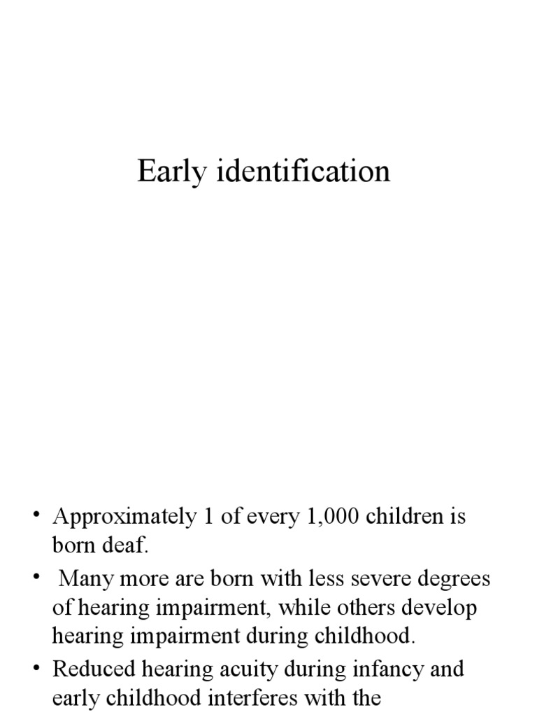 Early Identification Pdf