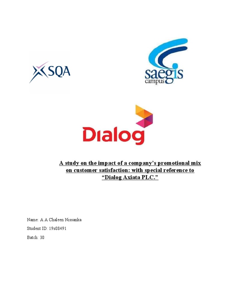 Dialog Consumer Satisfaction | PDF | Sampling (Statistics) | Marketing