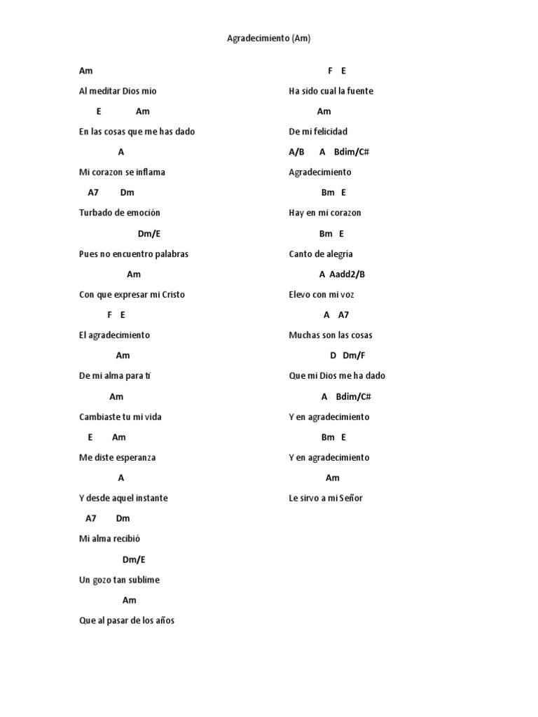 Acordes de Agradecimiento | PDF