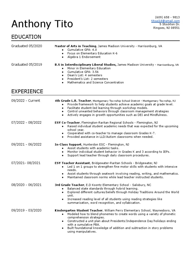 Anthony Tito: Education | PDF | Pedagogy | Cognition