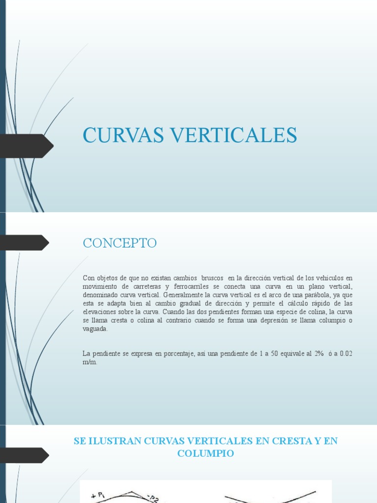Curvas Verticales Ingenieria de Caminos | PDF | Curva | Matemáticas