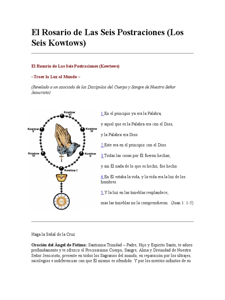 Rosario Seis Postraciones | PDF | Oración | eucaristía