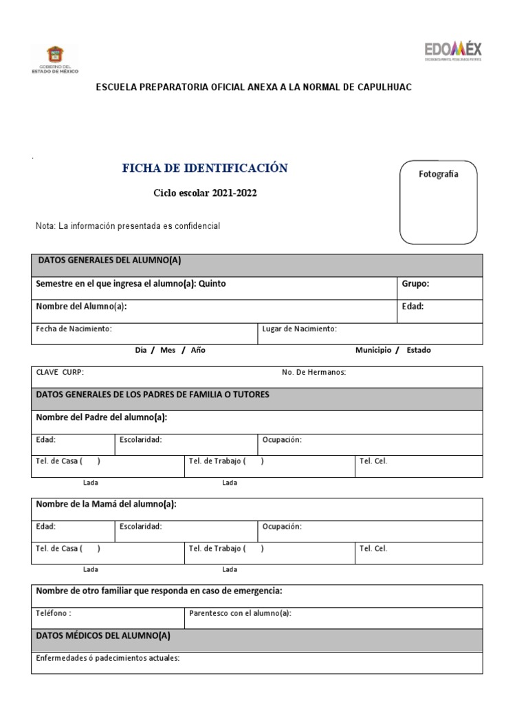 Ficha de Identificacion | PDF | Cuidado de la salud | Medicina CLINICA