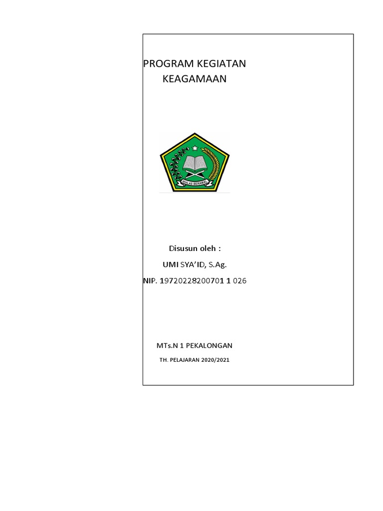 Proker - 2386 - 1622084621 - Program Kerja Keagamaan | PDF