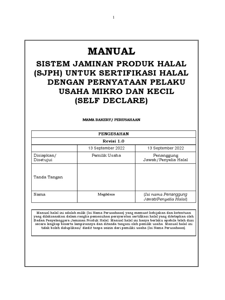 Manual SJPH Self Declare Final (Format Utk PU) | PDF