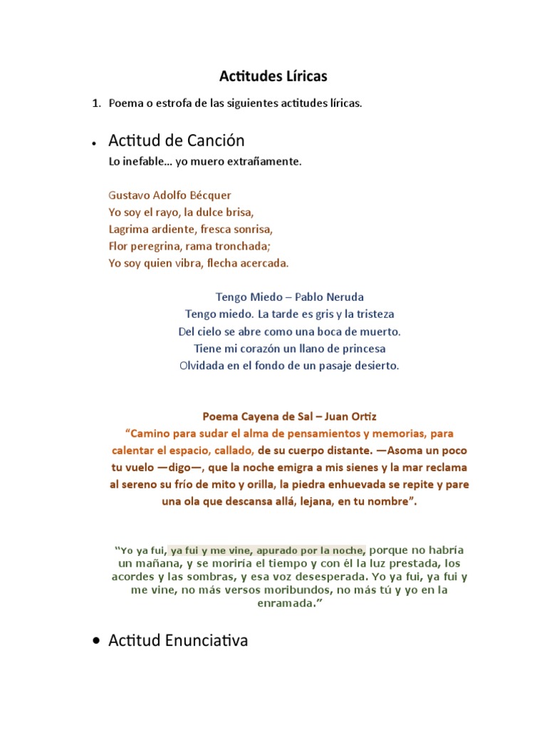 Actitudes Líricas | PDF
