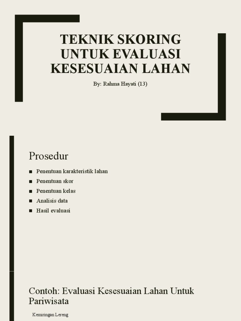 Teknik Skoring Kesesuaian Lahan | PDF