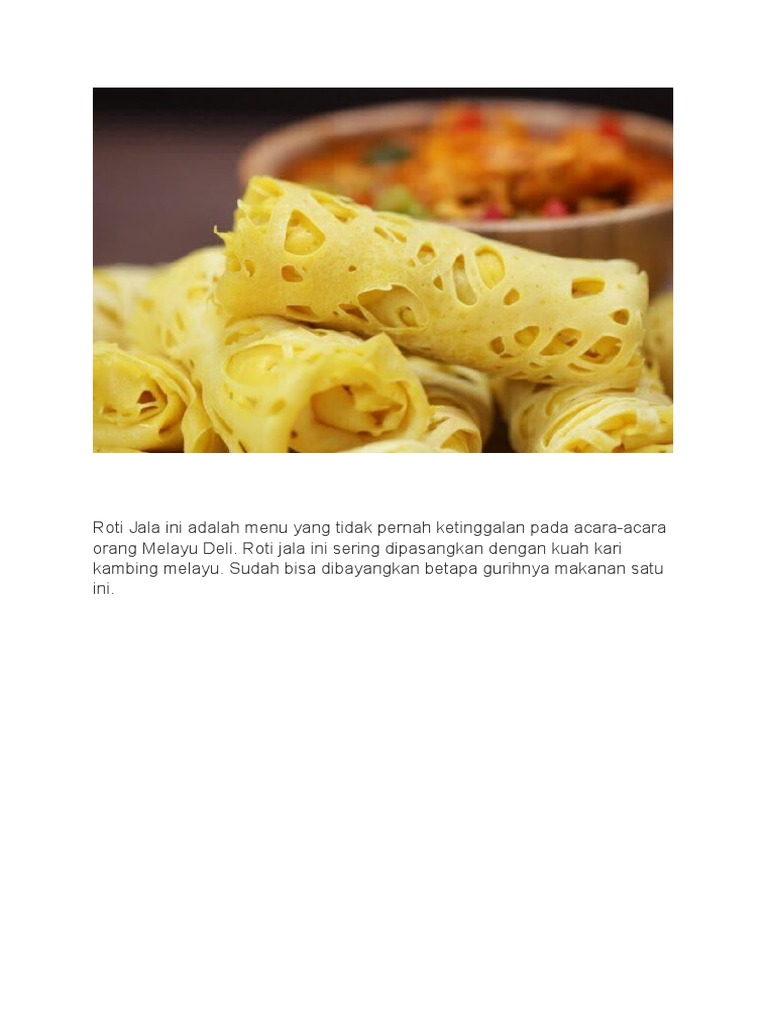 Roti Jala Ini Adalah Menu Yang Tidak Pernah Ketinggalan Pada Acara | PDF