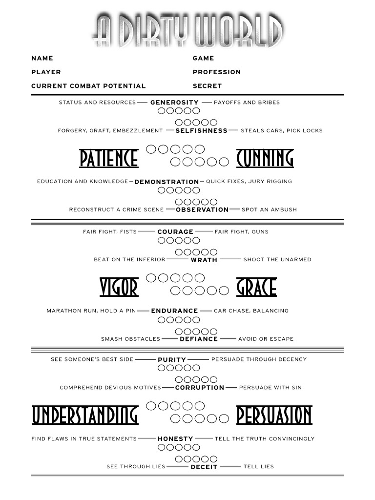 Ficha - A Dirty World | PDF