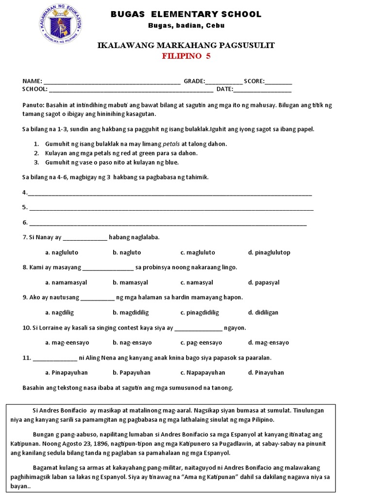 Filipino 5 2ND Quarter | PDF