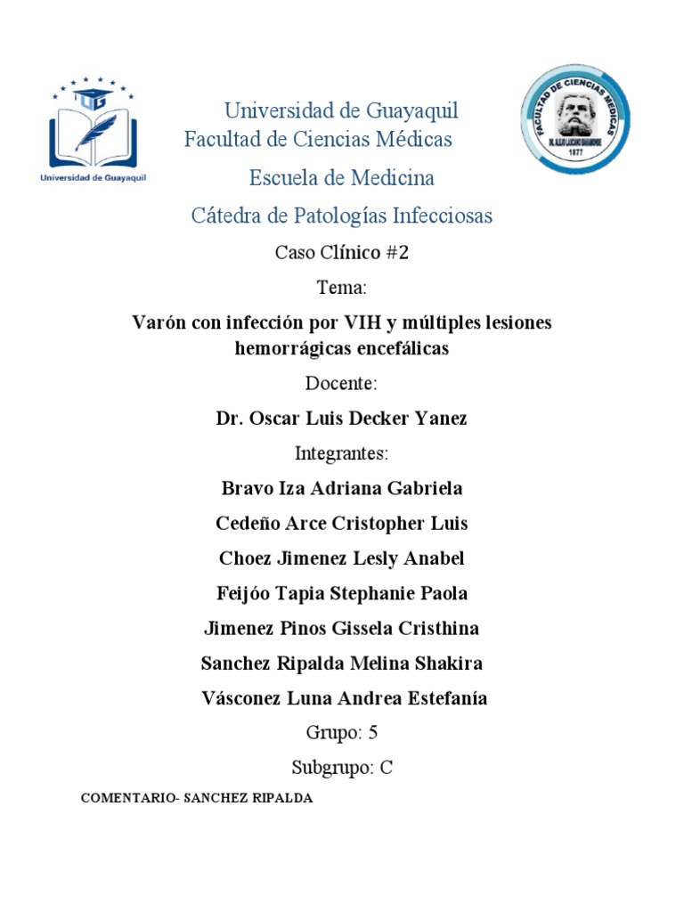 GRUPO C - Caso Clinico 2 | PDF | VIH / SIDA | Manejo del VIH / SIDA