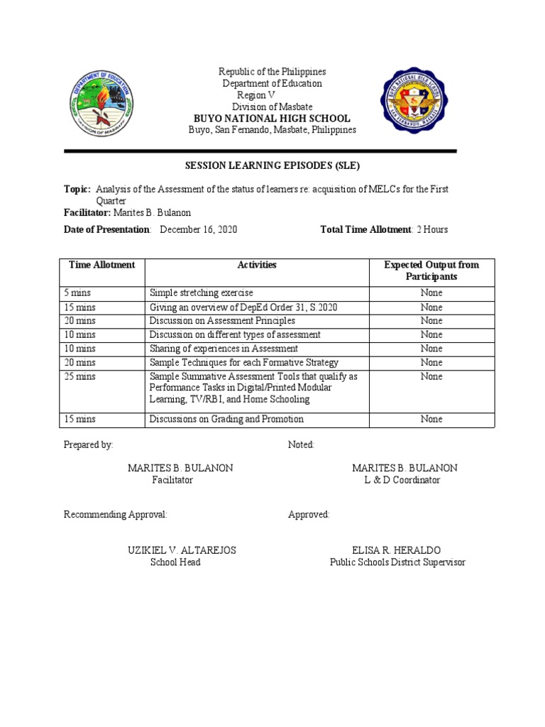 Session Learning Episodes | PDF