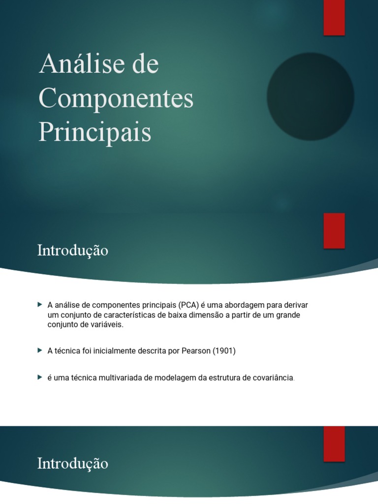 Análise de Componentes Principais | PDF | Análise de componentes ...