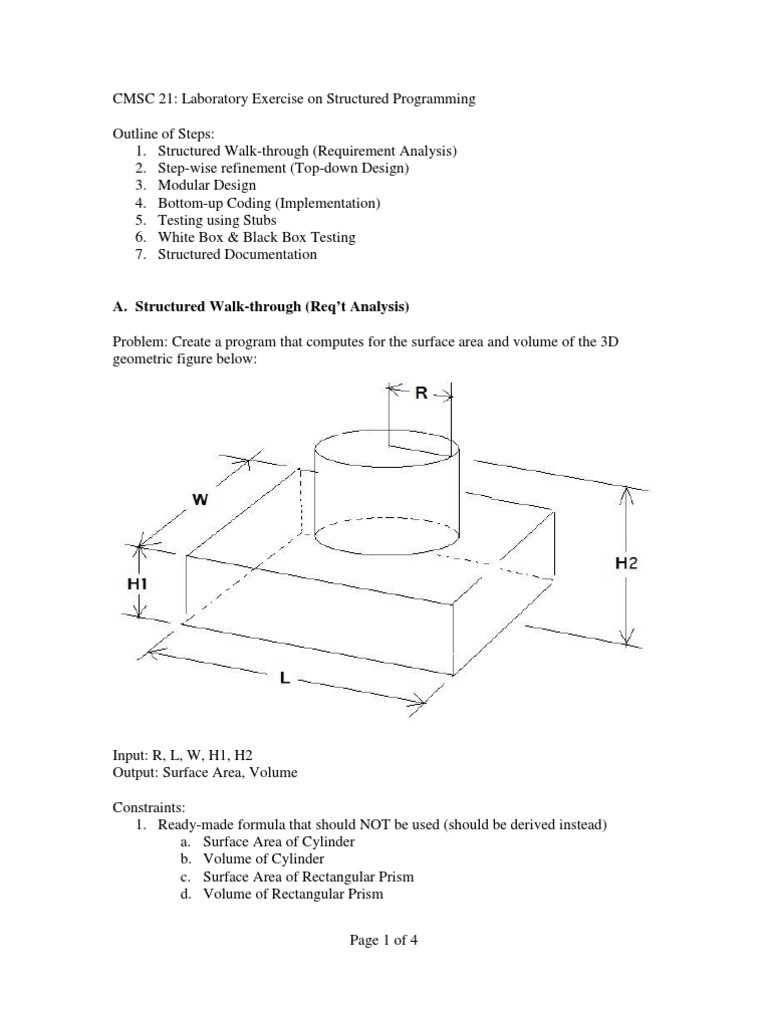 01a Structured Programming Example Pdf Top Down And Bottom Up Design Surface Area