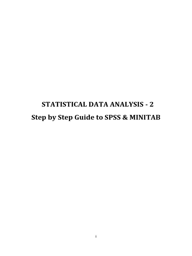 Statistical Data Analysis - 2 - Step by Step Guide To SPSS & MINITAB - Nodrm | Download Free PDF ...